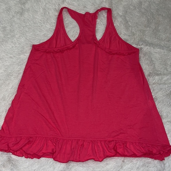 ZELOS | Tops | Super Cute Pink Tank With Ruffle Back And Bottom | Poshmark